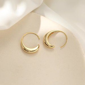 Jewelry | New 925 Sterling Silver C Shape Hoop Earrings | Poshmark